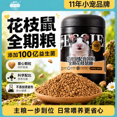 洁西花枝鼠益生菌全价主粮高蛋白营养均衡科养配比幼鼠食物专用品