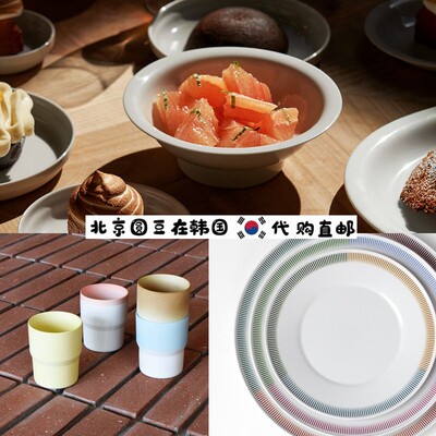 韩国直邮代购日本arita1616手工陶瓷彩绘轻奢高档盘碟汤饭面碗杯