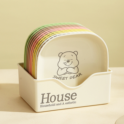 日式吐骨碟家用高颜值吐骨碟盘碟餐桌食品级可微波放菜骨碟带底座