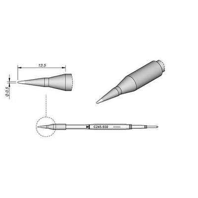 西班牙 JBC C245930 圆锥形烙铁头?05 S2 C245-930
