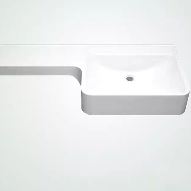 挂墙式SMC一体成型洗脸台盆P型卫生间台盆非定制尺寸非陶瓷