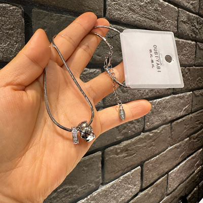 新款轻奢精致冷淡风高级感马眼闪钻精工极简风锁骨项链04585