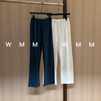 WMM自在休闲裤早春新款百搭女显瘦宽松松紧腰九分纯色运动简约裤