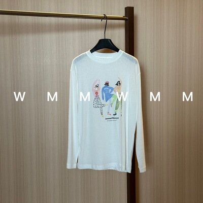 WMM跳舞人物长袖T恤女夏季新款休闲百搭韩版时尚气质舒适显瘦上衣