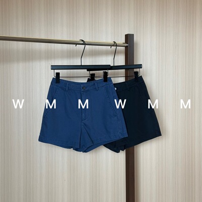 WMM蓝黑基础小短裤时尚百搭纯色通勤休闲女休闲工装短裤显瘦裤子