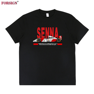 Ayrton Senna埃尔顿塞纳迈凯伦赛车跑车F1比赛复古短袖T恤男女