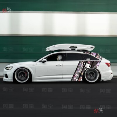 奥迪A4RS6蔚来ET5T特斯拉modelY3车贴拉花库洛米卡通立柱贴纸定制