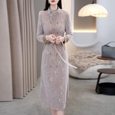 2025冬装内搭连衣裙中长款加厚保暖裙子大方得体十三行打底裙子女