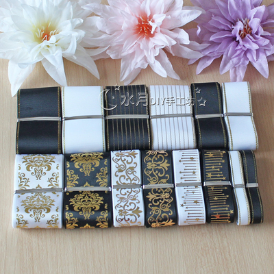 吧唧托烫金丝带手工diy发饰材料