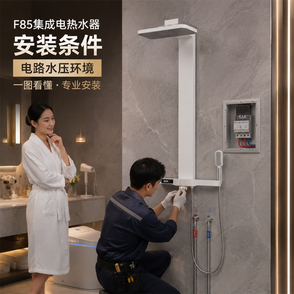 小艾大水量速热集成电热水器一体式家用智能恒温淋浴屏即热式12kw