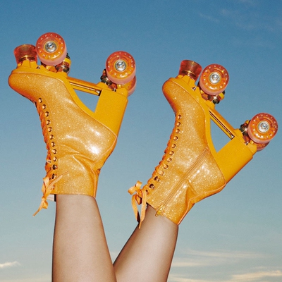 代购Marawa x Impala Rollerskates轮滑鞋联名款高跟双排轮溜冰