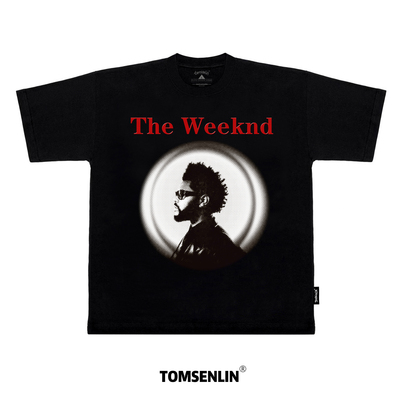 tomsenlin威肯The Weeknd康丽印花美式复古短袖T恤