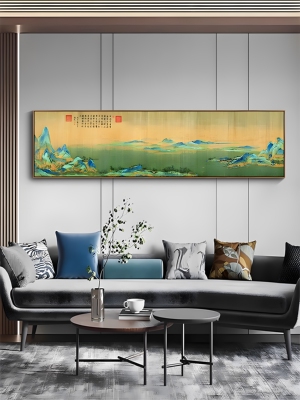 王希孟千里江山图清明上河图中式挂画客厅背景墙走廊办公室装饰画
