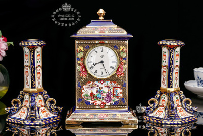 陶瓷时钟座钟烛台三件套