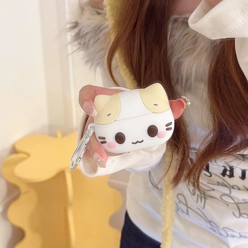可爱卡通棉花糖猫咪airpods4/3代耳机保护壳套pro二代个性适用于苹果4代无线蓝牙硅胶软壳女款Pro3创意防摔套