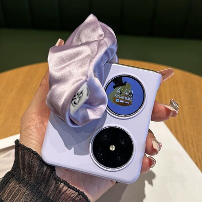 网红丝巾腕带适用华为Pura X折叠屏手机壳pocket2硬壳小米mixflip三星zflip6肤感OPPOFindN3Flip荣耀vivo女款