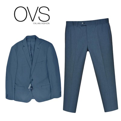 编织纹OVS西服套装修身男
