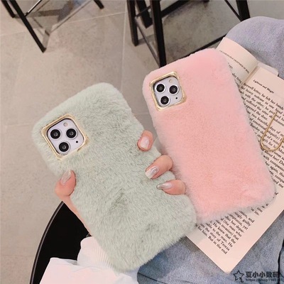 秋冬保暖手简约纯色y200i毛茸茸Y11毛绒vivo y100i手机壳适用IQOO12pro/11S/10/z7i情侣IQOO z9x/iqooNEO8pro