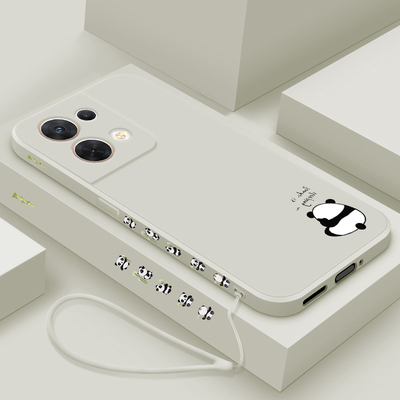 适用reno8pro手机壳新款opporeno8液态硅胶软壳por男女生reno8pro+镜头全包防摔pr0十保护套个性创意卡通熊猫