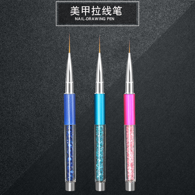 新款美甲拉线笔专业极细彩绘画花笔套装指甲油画线划线单支全套