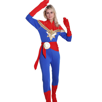 惊奇队长cosplay 服装复仇者联盟4复联3漫威新女英雄连体紧身服饰