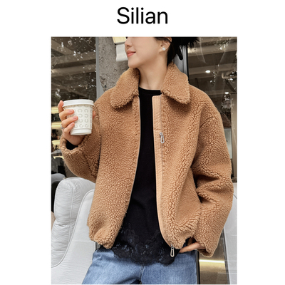Silian｜不显矮胖｜超轻御寒｜真羊毛Teddy面料外套|泰迪大衣夹克
