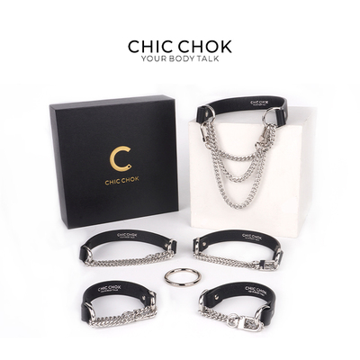 CHICCHOK独家设计真皮项圈手环链男女原创Choker窒息配套全套套装