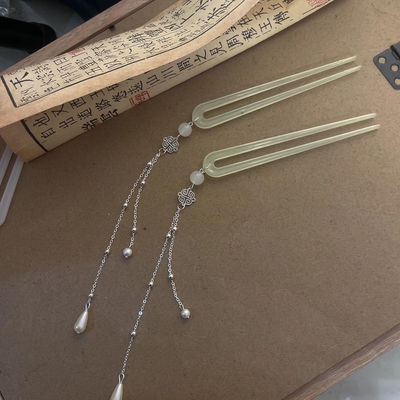 新中式流苏u型发钗步摇古风汉服配饰头饰百搭仙气新款醋酸发簪