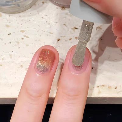 爆闪铂金钛金指甲油自然干显白