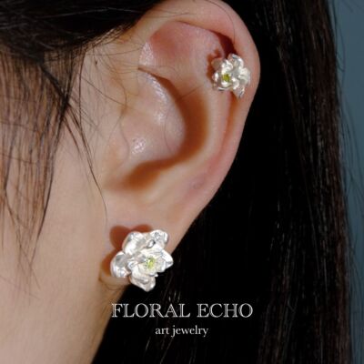 風来茉莉香|芙音 960纯银茉莉花耳钉耳夹 原创小众设计手工轻奢