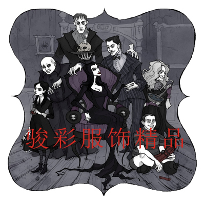 The Addams Family亚当斯一家男女美式复古美剧周边纯棉短袖t恤夏