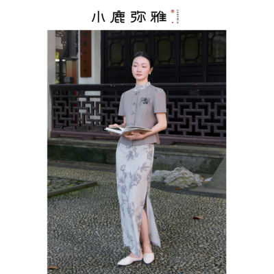 小鹿弥雅新中式收腰短款外套