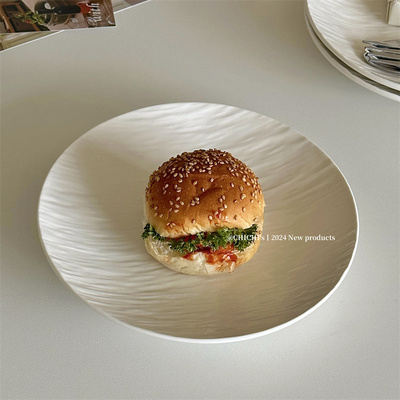 ins风白色陶瓷石纹纹理盘