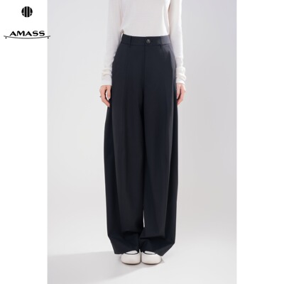 AMASS/阿玛施秋冬新款时尚通勤轻职风复古百搭阔腿休闲裤女510025