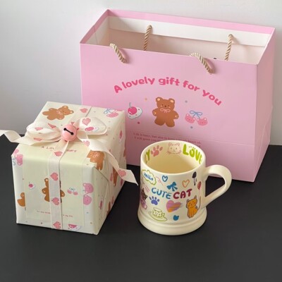 手工礼盒手绘彩色插话风马克杯