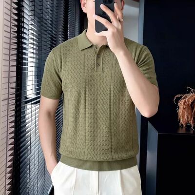 老钱风针织polo衫男潮牌高档