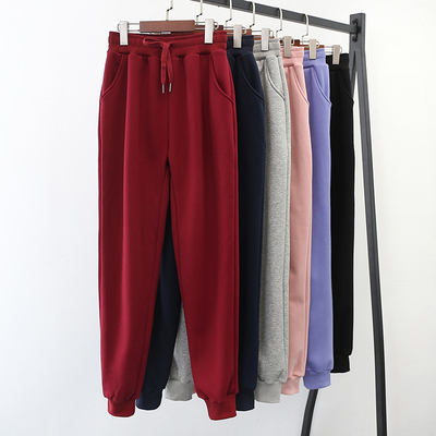 运动裤女裤春秋新款宽松显瘦薄款裤子冬季加绒休闲束脚高腰卫裤夏