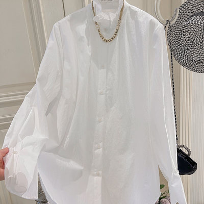 洋气别致荷叶领仙气长袖衬衫