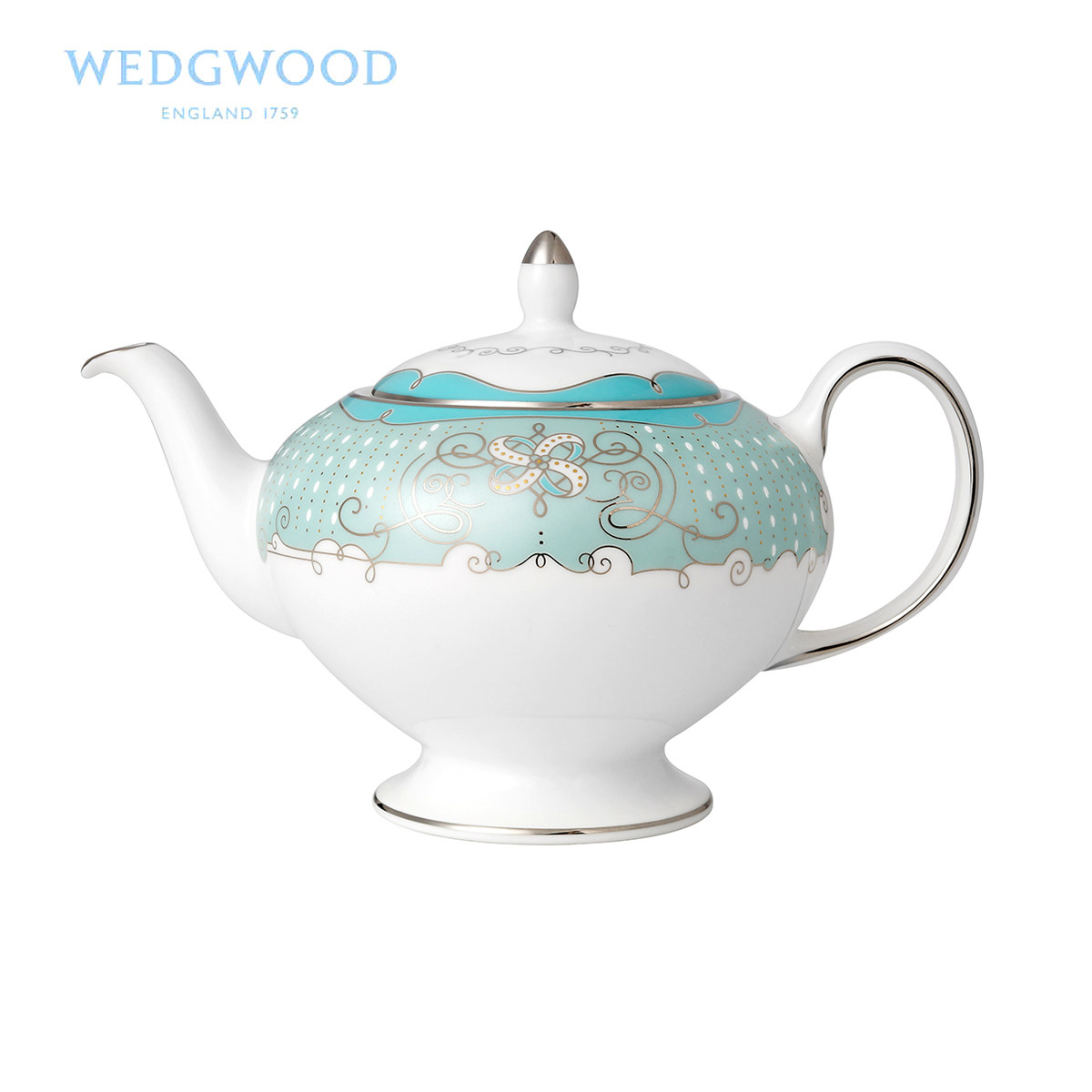 英国Wedgwood Psyche系列赛姬之恋蓝色骨瓷茶壶 500ml