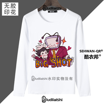 春秋新款圆领长袖Deltarune卡通神人TV游戏人物表情像T恤男女上衣