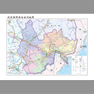 延边朝鲜族自治州地图高清电子版行政图市县街交通路线素材文件
