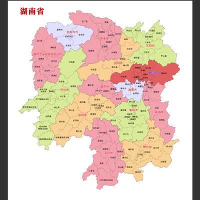 湖南省地图电子版区划图高清省市县街道区域交通路线素材设计文件