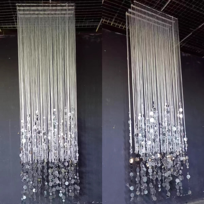 婚庆道具线帘流苏亮片珠帘挂件酒店婚礼堂吊顶装饰背景圆片韩式