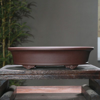 高档名家长方腰圆椭圆韩盆景盆原矿老紫泥紫砂永钢紫砂盆觅陶乡