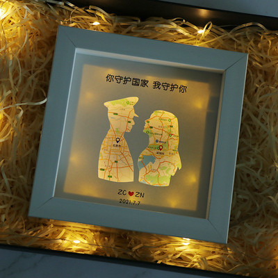 异地军恋地图情侣周年纪念diy特别小玩意生日礼物兵哥男女友