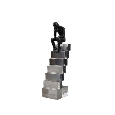 样板房创意阶梯沉思家居装饰品水晶摆件客厅卧室玄关书房餐厅者