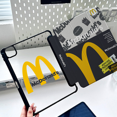 麦当当ipad保护套air7黑亚克力防摔2025新款pro11第10代9代8代亚克力10.9寸平板电脑壳适用华为matepadair12