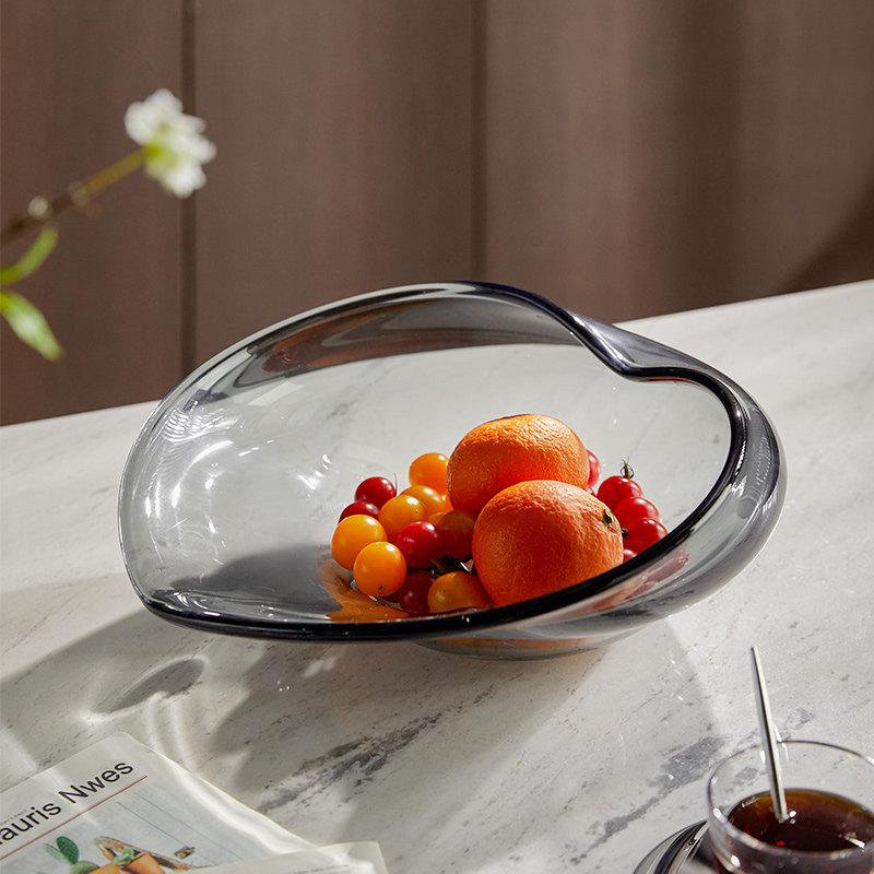 极简风网红款玻璃果盘家用高档茶几餐桌水果盘酒店前台零食盘子_虎窝淘