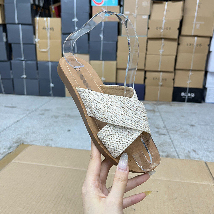 外贸原单女鞋新款时尚shoes工厂福利圆头纯色平底休闲百搭拖鞋