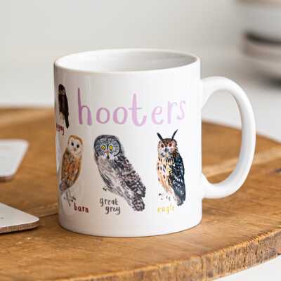 Hooters 猫头鹰鸟类杯小鸟杯陶瓷马克杯水杯创意图案杯咖啡杯